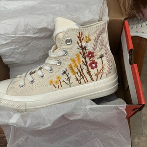 Unique Custom Embroidered Converse Wedding Shoes/gift for Her/garden ...