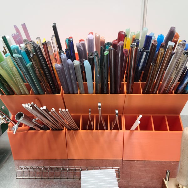 STL File Lampworking Glass Rod Holder With 4x7 Cubbies 30x30 Each - Etsy
