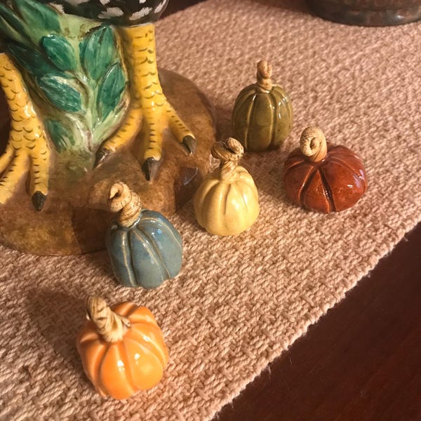 Hand Made Ceramic Stoneware Mini Miniature Pumpkin Pumpkins Fall Decor ...