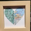 Long Distance Relationship Map Heart in Two Places Custom Map Card - Etsy
