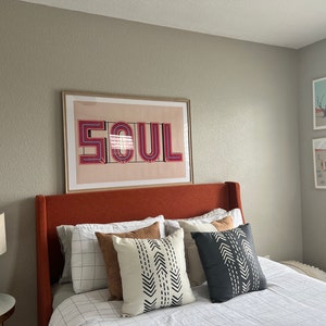 SOUL Neon Sign Typography Poster, Eclectic Wall Decor, Boho Art, Type ...