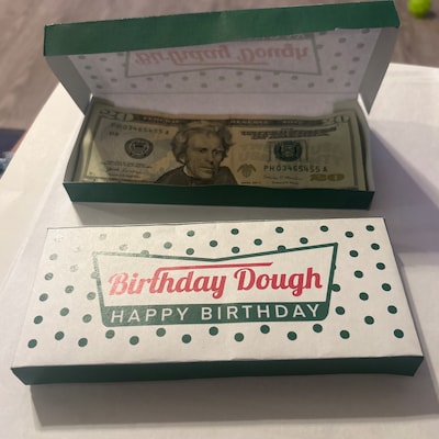 Birthday Money Gift Mini Donut Box Money Holder Birthday Dough Funny ...