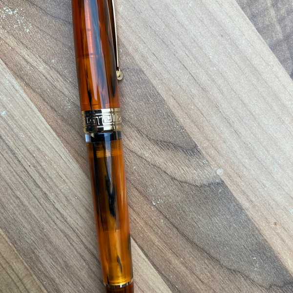 Asvine P20 Piston Fountain Pen Resin Pen, Iridium EF/F/M/1.1 Nib Gold ...