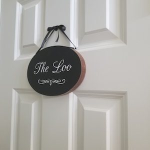 The Loo Plaque, Home Office Decor Wood Sign, French Country Washroom ...
