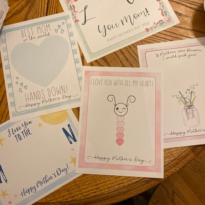 Mother's Day Gift, Printable Handprint Crafts From Kids, Set of 5 ...