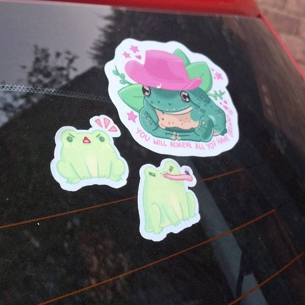 Cool Frog Vinyl Sticker, Waterproof Sticker, Realistic Frog Sticker ...