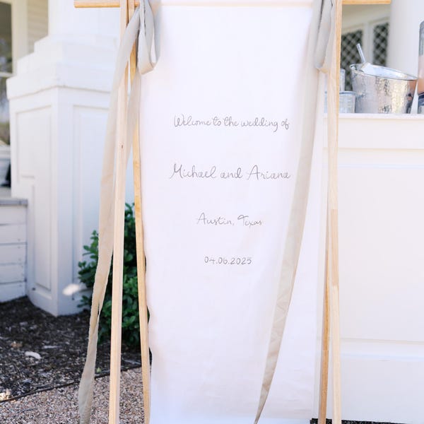 Custom Linen Welcome Sign: Wedding, Bridal Shower, Baby Shower ...