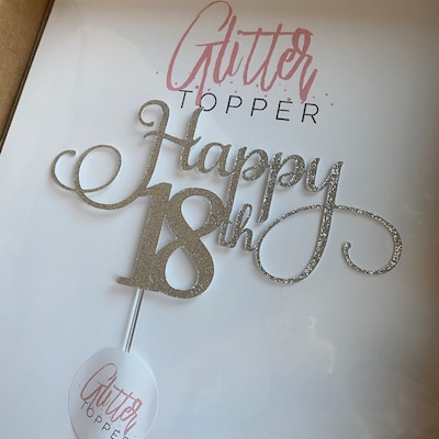 Eighteen Cake Topper, 18 Birthday Decorations, Girl Birthday Party ...