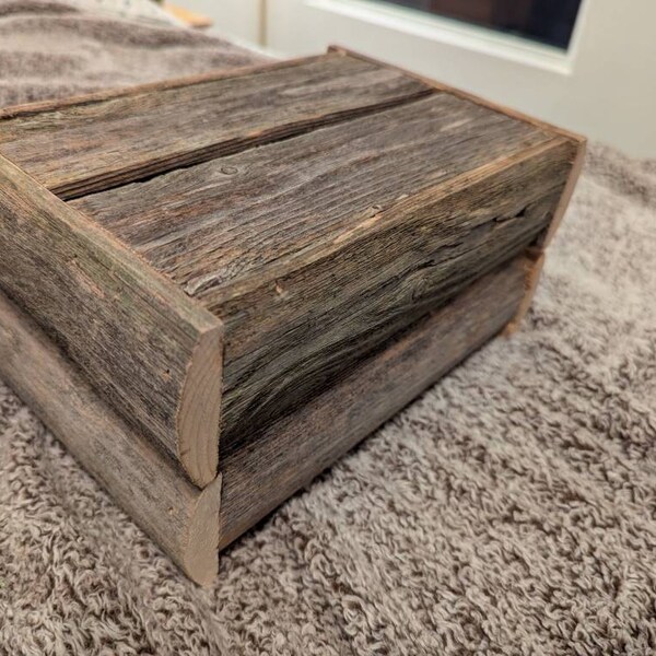 Small Rustic Wood Box Reclaimed Salvaged Wooden Storage Boho Style Barn ...