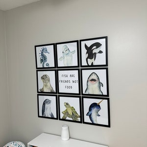 Set of 8 Ocean Nursery Prints, PRINTABLE, Ocean Animals Art, Under the ...