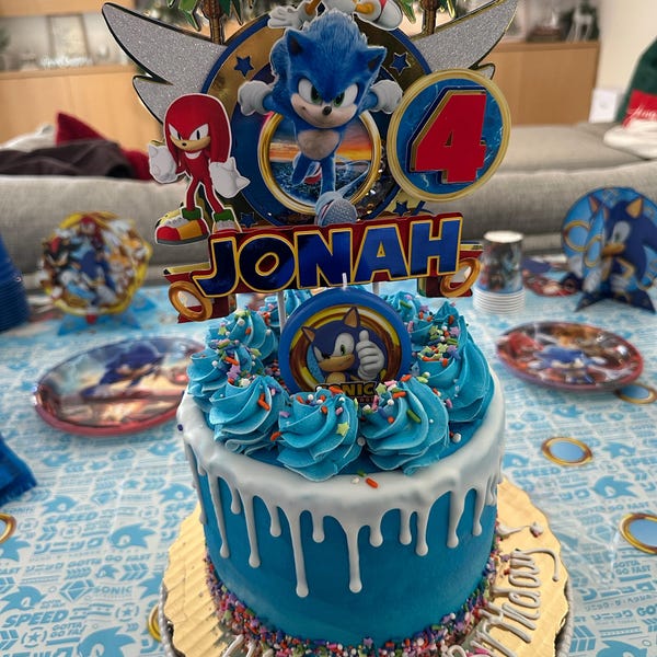 3D Sonic Cake Topper With Lights - Etsy