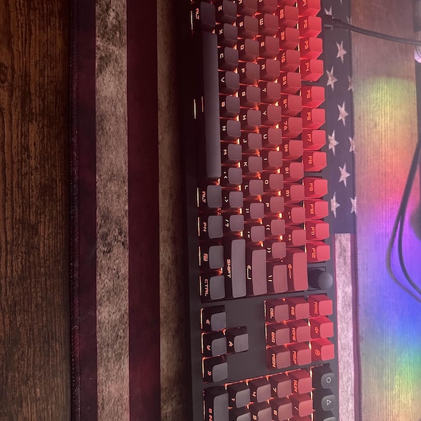 Gradient Black and Red Keycap Set, OEM Profile, Shine-through, PBT ...