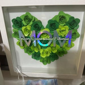 Stitch Paper Flower Shadow Box Wall Decor Flower Box Personalized Gift ...