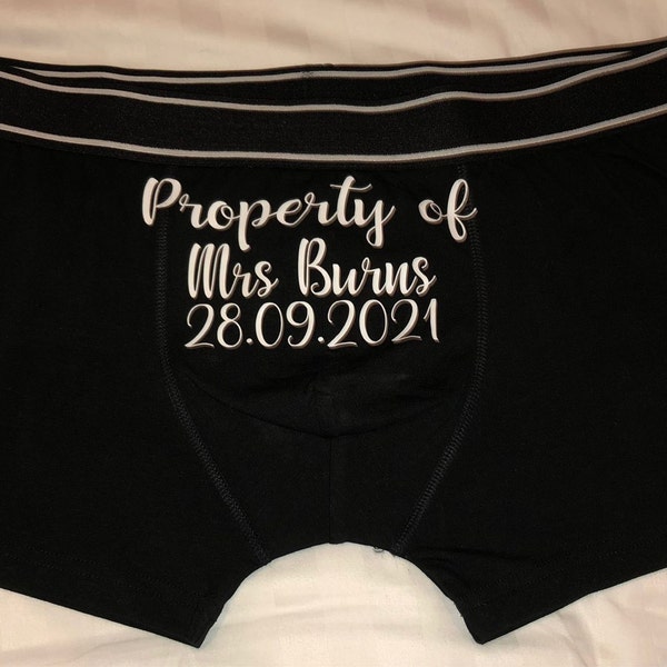 Personalised Groom Boxer Shorts Gift for Groom From Bride Wedding ...
