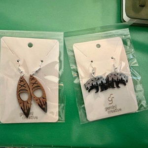 Wood Kayak Earrings Forest Kayak Earrings Adventure Soul Earring ...