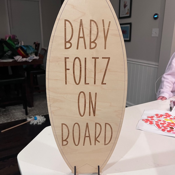 Baby on Board Baby Shower Sign, Surf Baby Shower, Baby on Board Baby ...