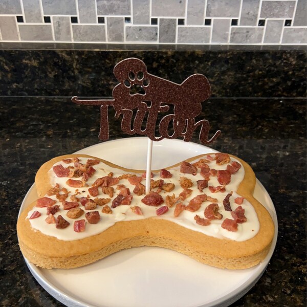 Custom Dog Cake Topper, Bone Cake Topper, Dog Birthday Decorations, Dog ...