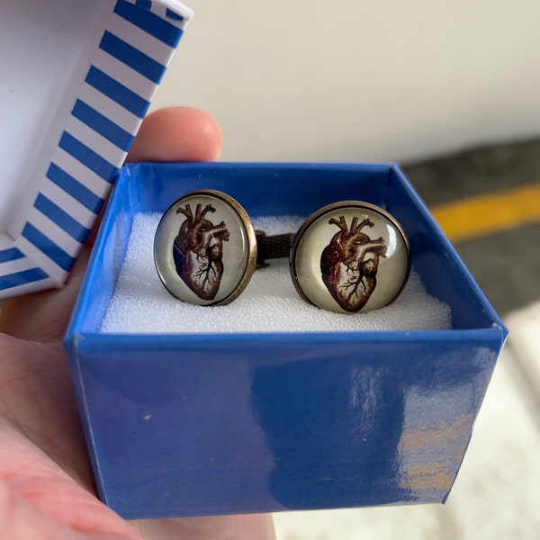 Anatomical Heart Cufflinks Doctor Gift Human Heart Cuff Links Father ...