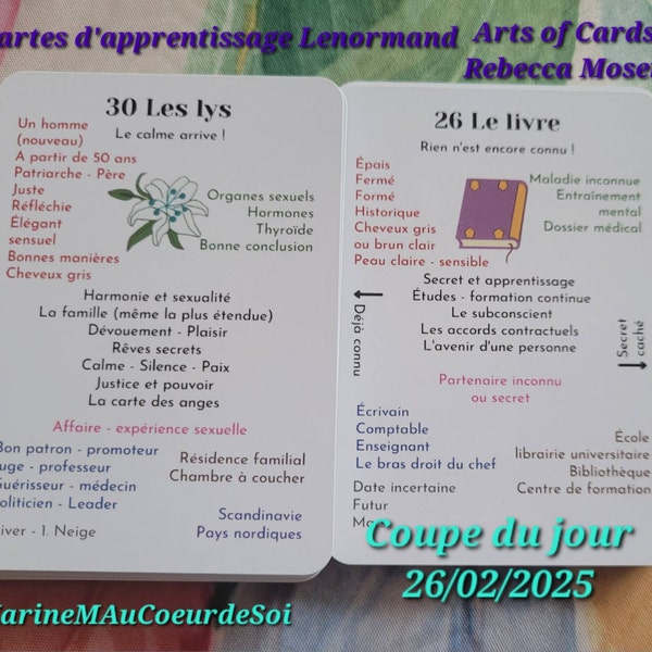 Lenormand Learning Card Set for Beginners and Advanced 8x4+4 Easy to ...