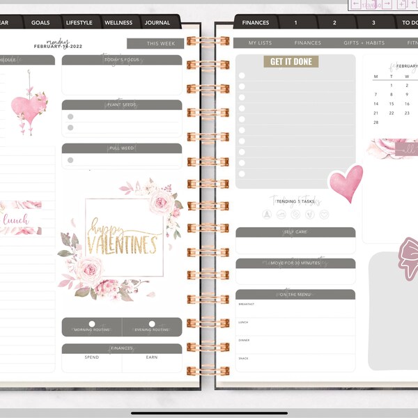 Digital Bullet Journal Weekly Layout Inserts Goodnotes Planner ...