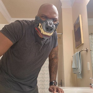 Snarling Wolf Mask 3D Printed Demon Oni Half Mask - Etsy