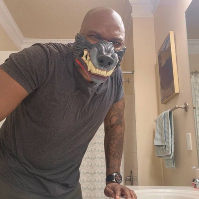 Snarling Wolf Mask 3D Printed Demon Oni Half Mask - Etsy