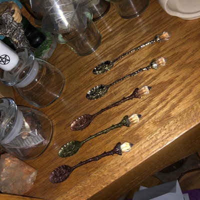 5 Fairy Crystal Teaspoons. OOPS Small Defects Vintage Mini Decorative ...