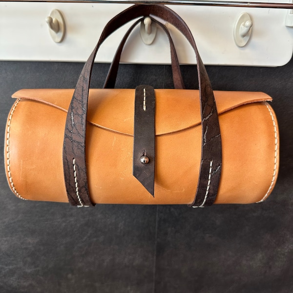 Round Leather Bag Pattern: DIY Purse Sewing PDF (includes Video ...