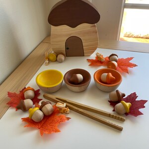 Mushroom Toadstool Fairy House Wooden Stacker / Montessori Waldorf Toy ...