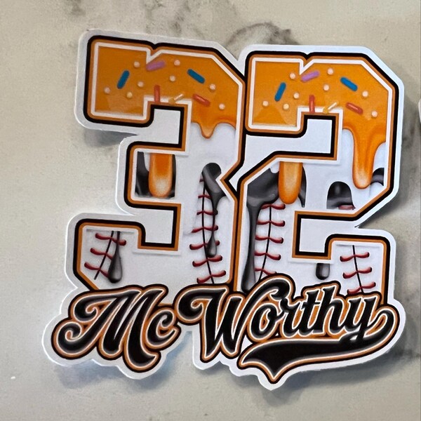 Custom Baseball Softball Mom Sports Sticker, Personalized Baseball Ice ...