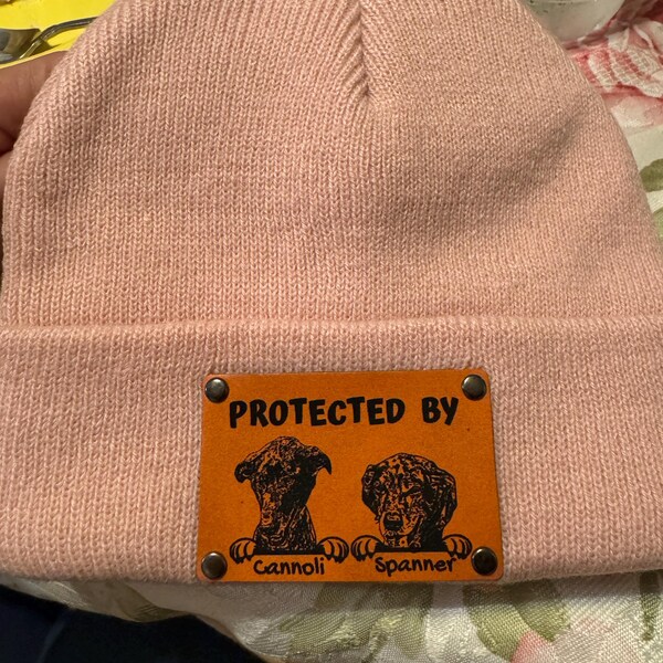 Custom Baby Beanie With Vegan Leather Patch for Boy Girl, Personalized ...