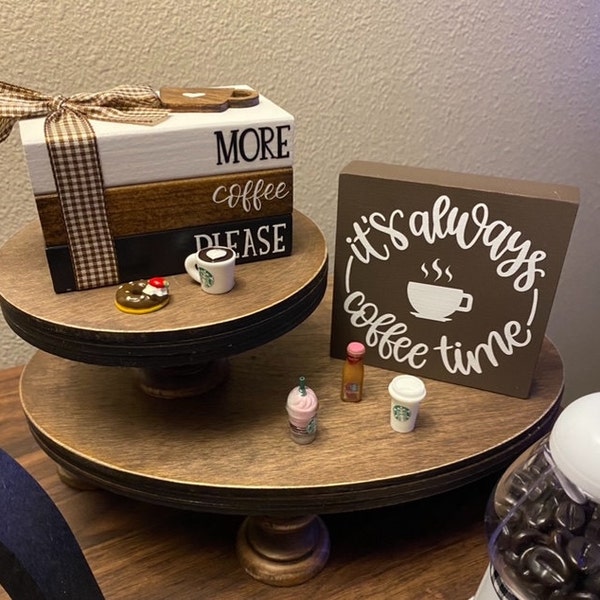Coffee Mini Book Stack/coffee Bar/tiered Tray Decor/everyday Decor ...