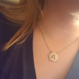 Stainless Steel Initial Necklace Personalized Initial Necklace ...