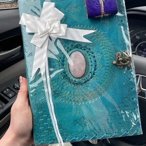 Large Handmade Embossed Blue Leather Journal Notebook With - Etsy