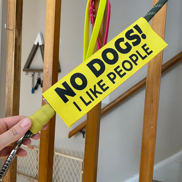 Dog Leash Sleeve | No Dogs - I Like People | Lead Cover | Leash Flag - Etsy