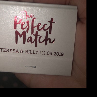 The Perfect Match Wedding Matchbook Personalized Wedding Favor, Wedding ...