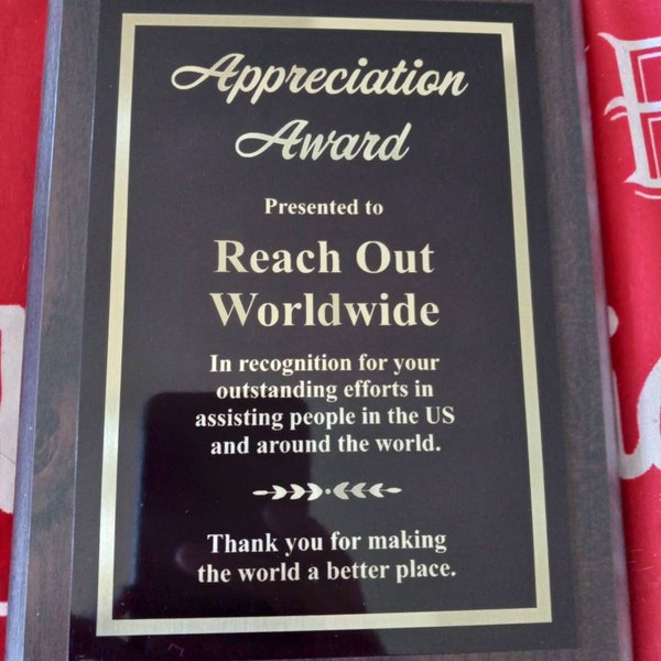 Custom Plaque for Appreciation - Laser Engraved Personalized Award ...