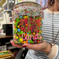 Personalized Funny Glass Candy Jar for Emotional Support, Custom Office ...