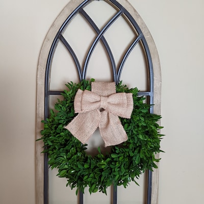 Cathedral Window Frame With Wreath/window Frame With Wreath/wall Decor ...