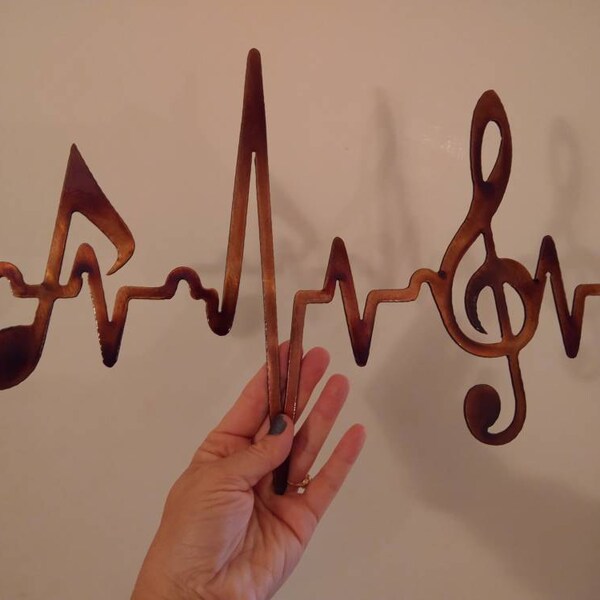 EKG Line Music Notes Treble Clef Heartbeat Sinus Rhythm Indoor Outdoor ...