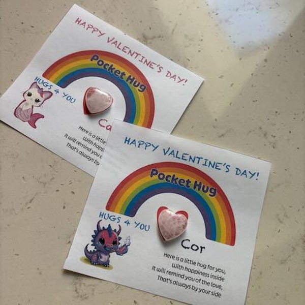 PDF Printable Pocket Hug Card, 6 Different Text Poem Thinking of You ...