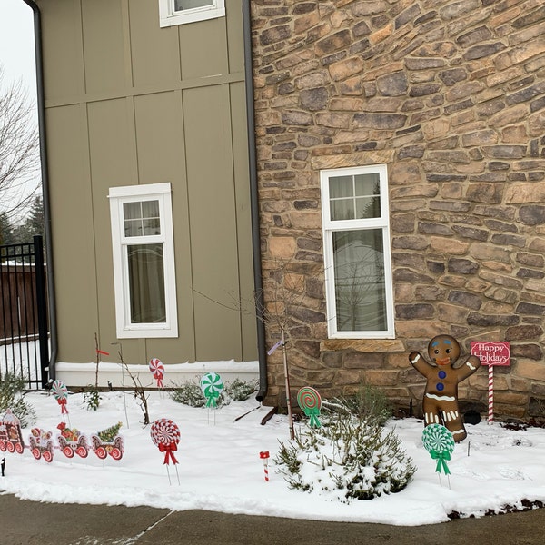 Christmas Peppermint Yard Sign Cutouts, Christmas Candy Theme ...
