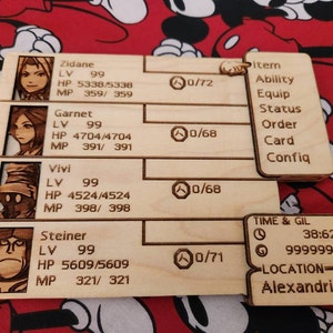 Custom Wooden Final Fantasy 9 Menu Screen With Characters You Can Pick ...