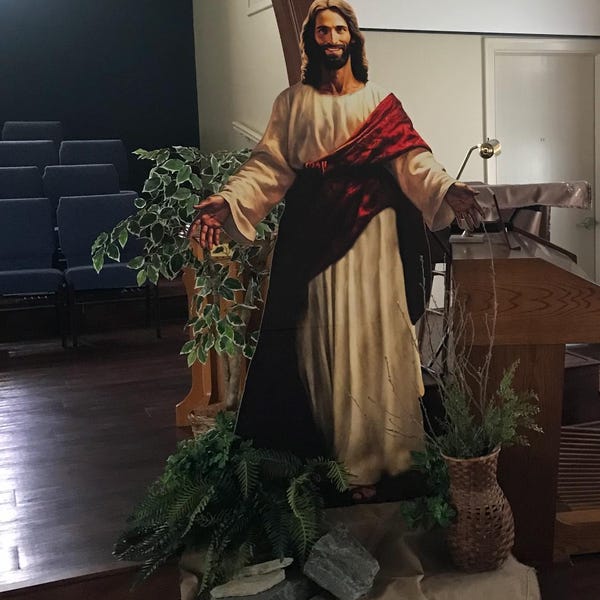Smiling Jesus Resurrected Custom Life Size Cardboard Prop With Easel on ...