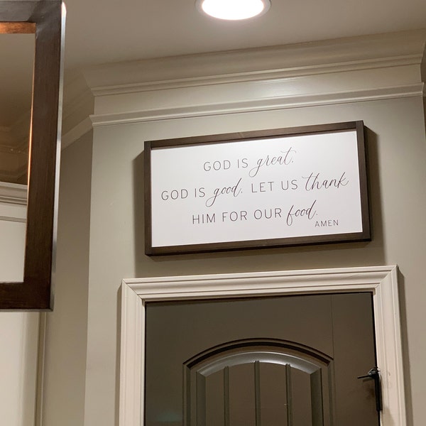Dining Room Wall Decor | God is Great and God is Good Sign | Sign for ...