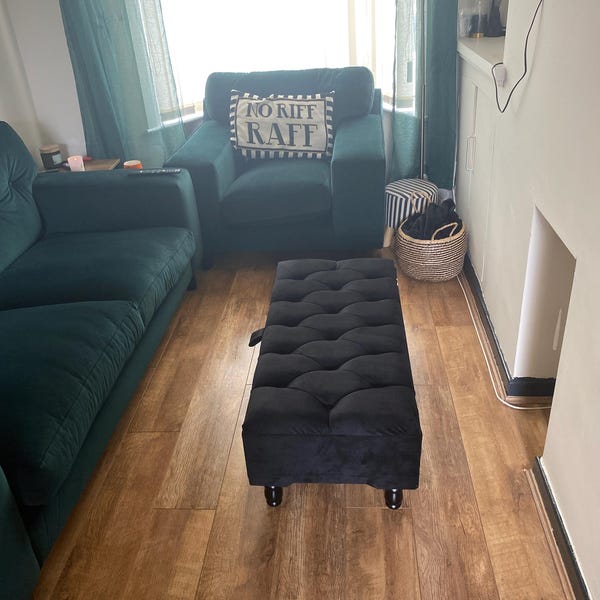 Premium Footstool, Pouffe Table, Handmade Ottoman Bench, Chesterfield ...