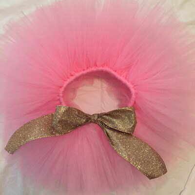 Pink Tutu With Gold Glitter Ribbon Pink and Gold Tutu 1st - Etsy