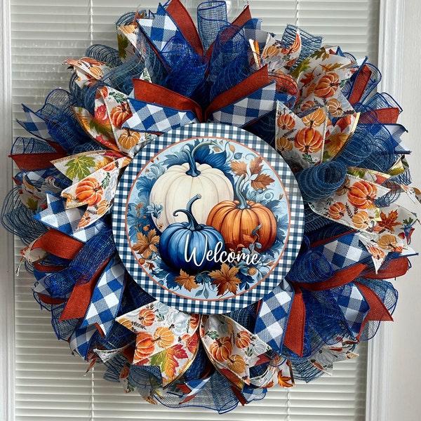Round Fall Wreath Sign, Fall Wreath Sign, Personalize It by Pam, Signs ...