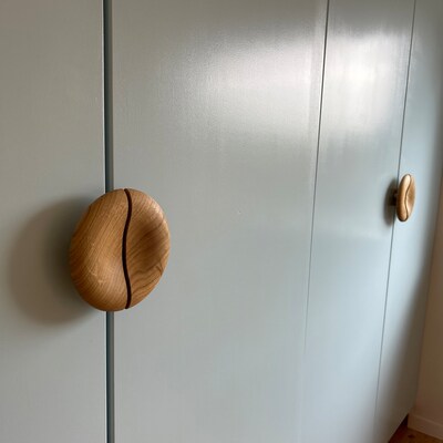 Wooden Drops Set of 7, Water Drop Hooks, Oak Wood Hangers, Modern Coat ...