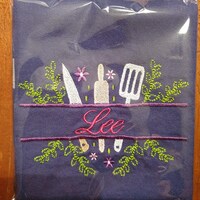 Kitchen Utensils Split Embroidery Design, Baking Tools Flower ...